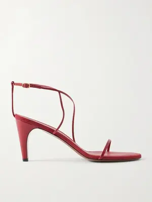 NEOUS Chamu Strappy Leather Sandals With Gold Tone Buckles - Red