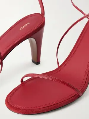 NEOUS Chamu Strappy Leather Sandals With Gold Tone Buckles - Red