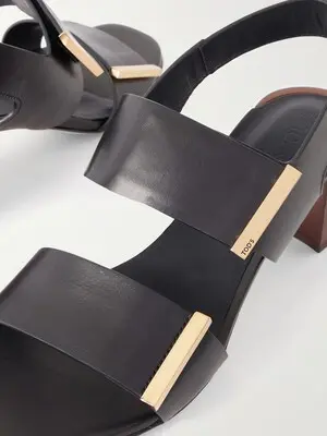 TOD'S Leather Sandals - Black