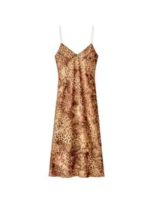 Ba&sh Animal-print V-neck Midi Dress