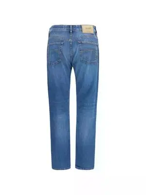 MOORER Logo-patch Straight-leg Jeans