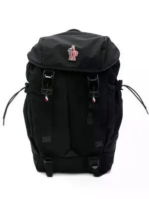 Moncler Leather-trimmed Backpack - Black