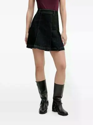 Hugo Gerelise Pleated Denim Mini Skirt
