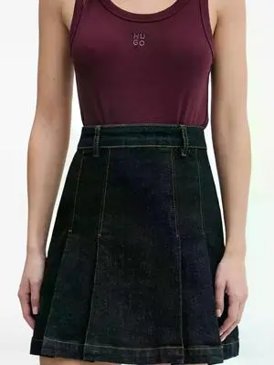 Hugo Gerelise Pleated Denim Mini Skirt