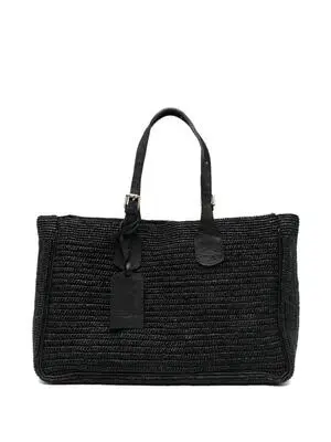 IBELIV Woven Top Handle Shoulder Bag - Black