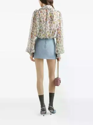 Dolce & Gabbana Basketweave Mini Skirt - Blue