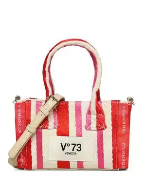 V°73 Mini Striped Top-handle Shoulder Bag - Red