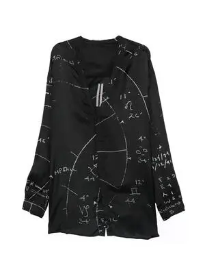 Rick Owens Graphic Print Shirt - Black