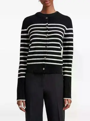 LA LIGNE Striped Lines Cardigan - Black