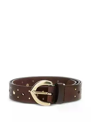 BAX LAB Leather Belt With Buckle - Brown
