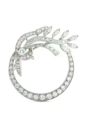 LB EXCLUSIVE Diamond Round Brooch - Silver