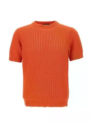 FILIPPO DE LAURENTIIS Patterned Knit Ribbed T-shirt