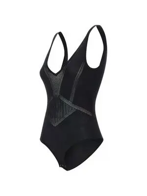 Elisabetta Franchi Openwork Geometric-details Bodysuit - Black