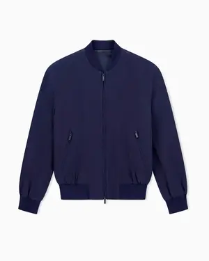Giorgio Armani Cotton And Cupro Blouson - Navy Blue