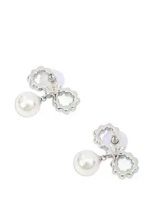 SELF-PORTRAIT White Pearl Bow Earrings