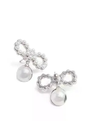 SELF-PORTRAIT Pearl Bow Earrings