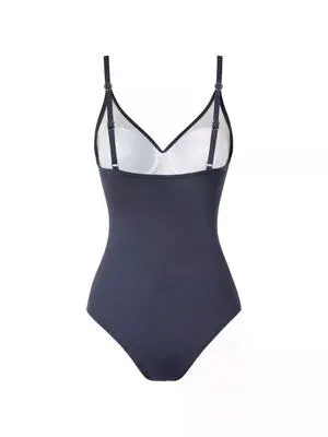Michael Kors Logo V-neck One Piece Swimsuit - Blue