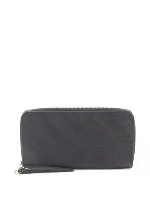 LOUIS VUITTON 2015 Monogram Empreinte Zippy Long Wallets - Black