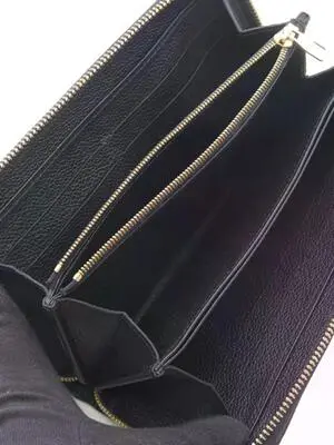 LOUIS VUITTON 2015 Monogram Empreinte Zippy Long Wallets - Black