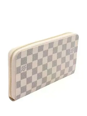 LOUIS VUITTON 2007 Damier Azur Zippy Wallet Long Wallets - White