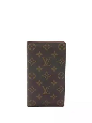 LOUIS VUITTON 2003 Monogram Porte Chequier Carte Credit Long Wallets - Brown