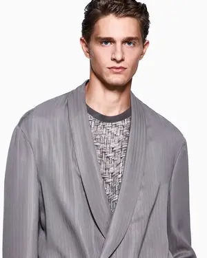 Giorgio Armani Cupro Chevron Double-breasted Suit