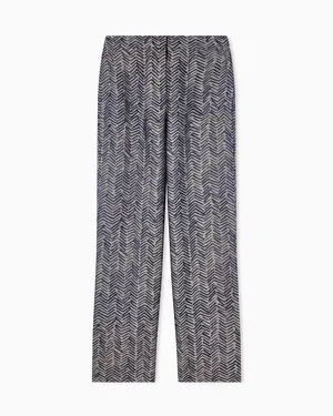 Giorgio Armani Viscose Chevron Jacquard Trousers