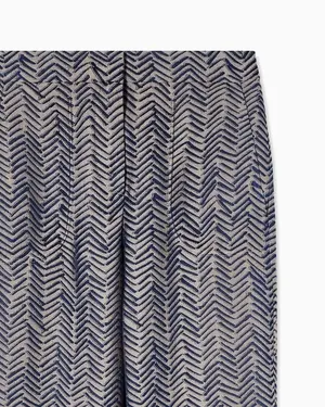 Giorgio Armani Viscose Chevron Jacquard Trousers