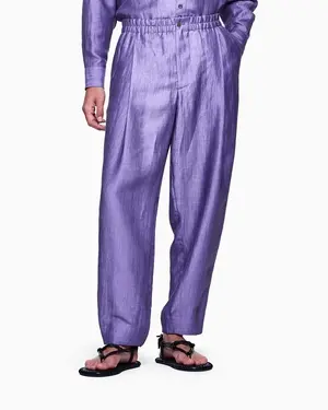 Giorgio Armani Single-pleat Linen Trousers