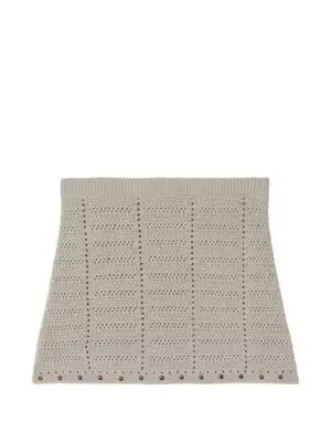 A PAPER KID Knitted Mini Skirt - Neutrals