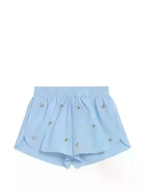 A PAPER KID Embellished Poplin Shorts - Blue