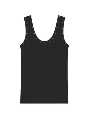 A PAPER KID Studded Tank Top - Black