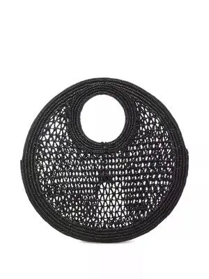 Jacquemus Small The Spiaggia Raffia Tote Bag - Black