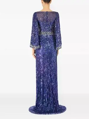 Jenny Packham Ines Embellished Maxi Dress - Blue