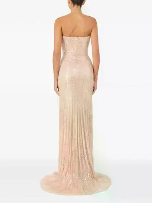 Jenny Packham Topaz Sequin-embellished Strapless Maxi Dress - Neutrals