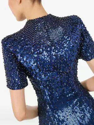 Jenny Packham Jourdain Sequin-embellished Maxi Dress - Blue