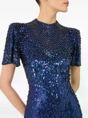 Jenny Packham Jourdain Sequin-embellished Maxi Dress - Blue