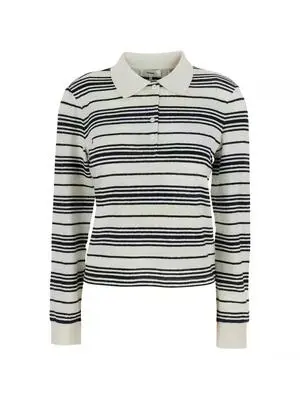 FRAME Striped Collared Top
