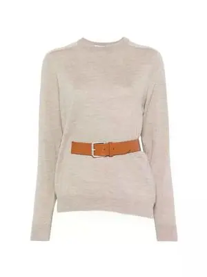 Moschino Belt Crewneck Sweater - Neutrals