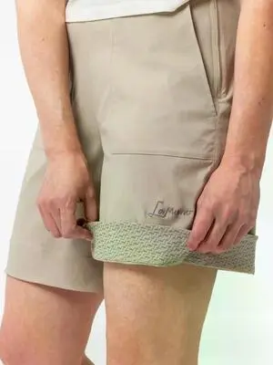 LAMUNT Logo Detail Shorts - Neutrals