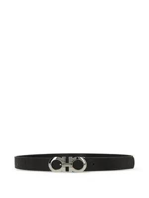 FERRAGAMO Gancini Leather Belt - Black