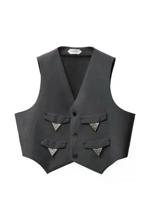 Versace Wool-mohair Vest With Metal Trim