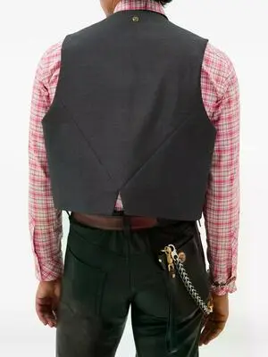Versace Wool-mohair Vest With Metal Trim