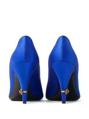 Versace Satin Pointed-toe Pumps - Blue