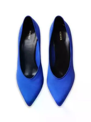 Versace Satin Pointed-toe Pumps - Blue