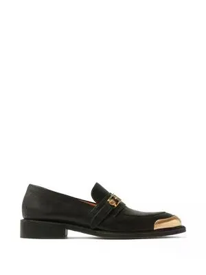 Versace Primo Leather Loafers With Medusa Hardware