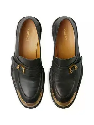 Versace Primo Leather Loafers With Medusa Hardware