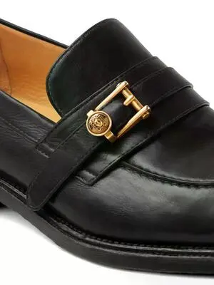 Versace Primo Leather Loafers With Medusa Hardware