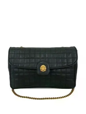 Celine 2007 Quilted Calfskin Chain Flap Crossbody Bag - Black