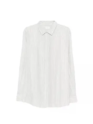 Saint Laurent Cassandre Striped Shirt - White
